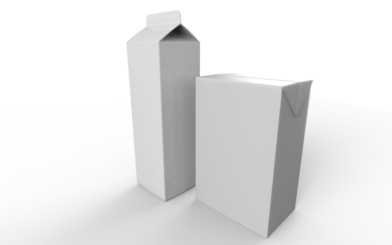 cardboard milk juice obj