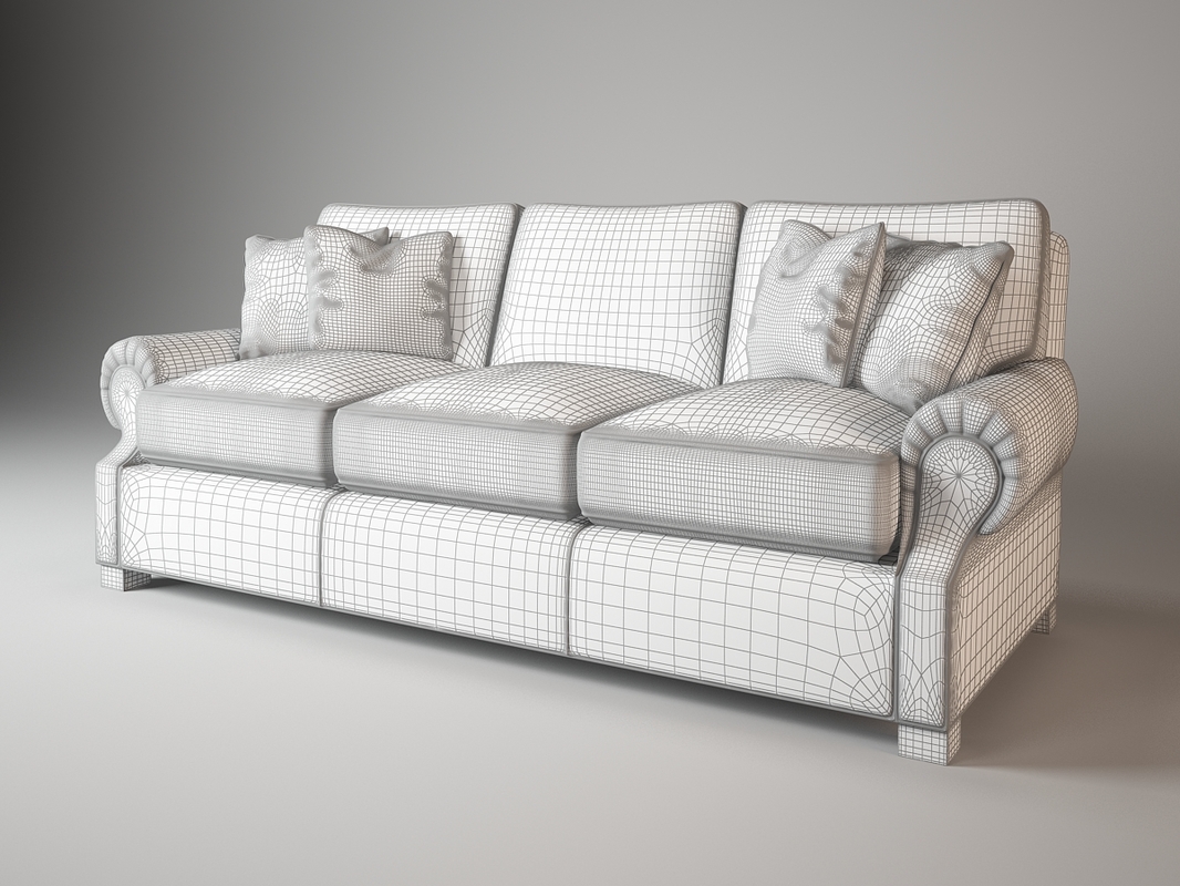 3d 829-90 rolled arm sofa