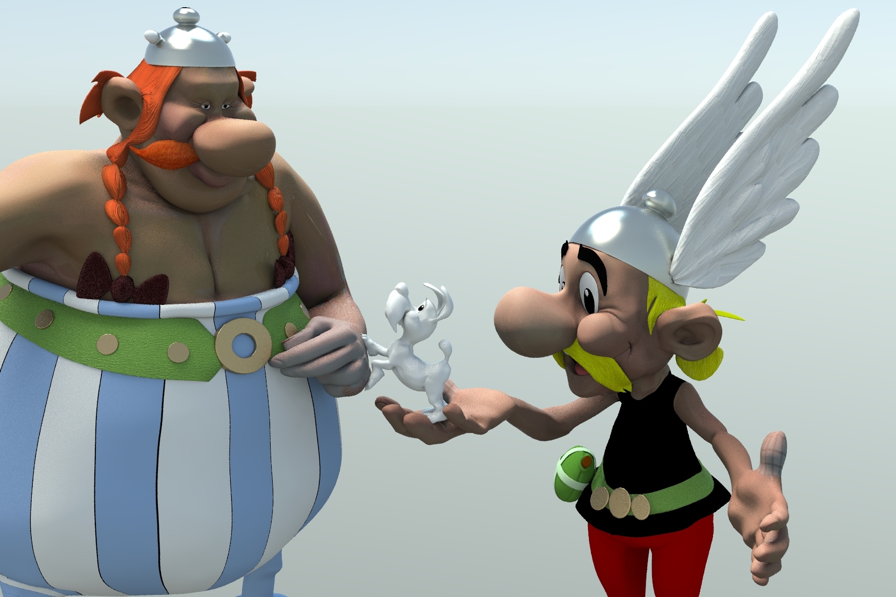 obelix asterix dogmatix 3d dxf