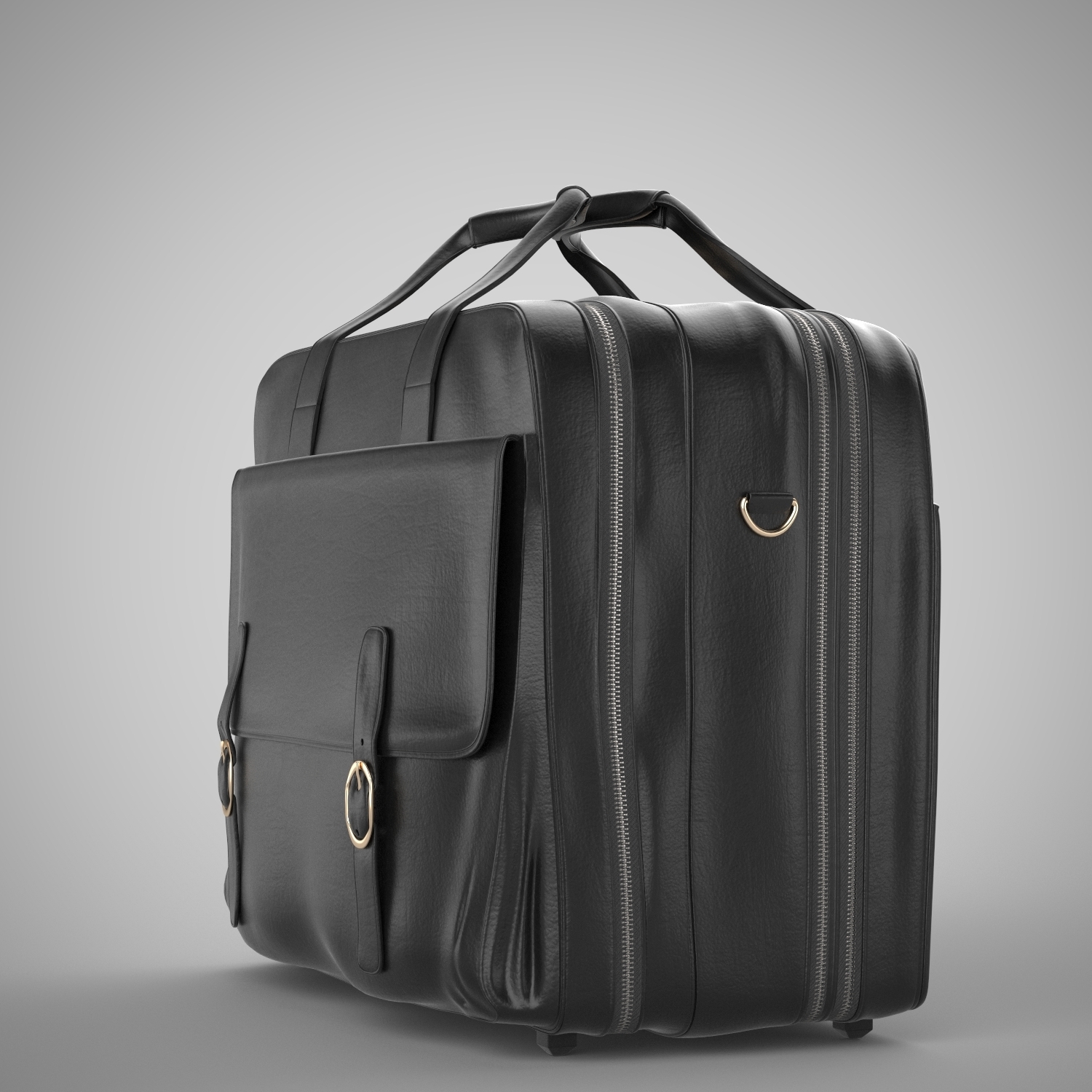 max leather suitcase
