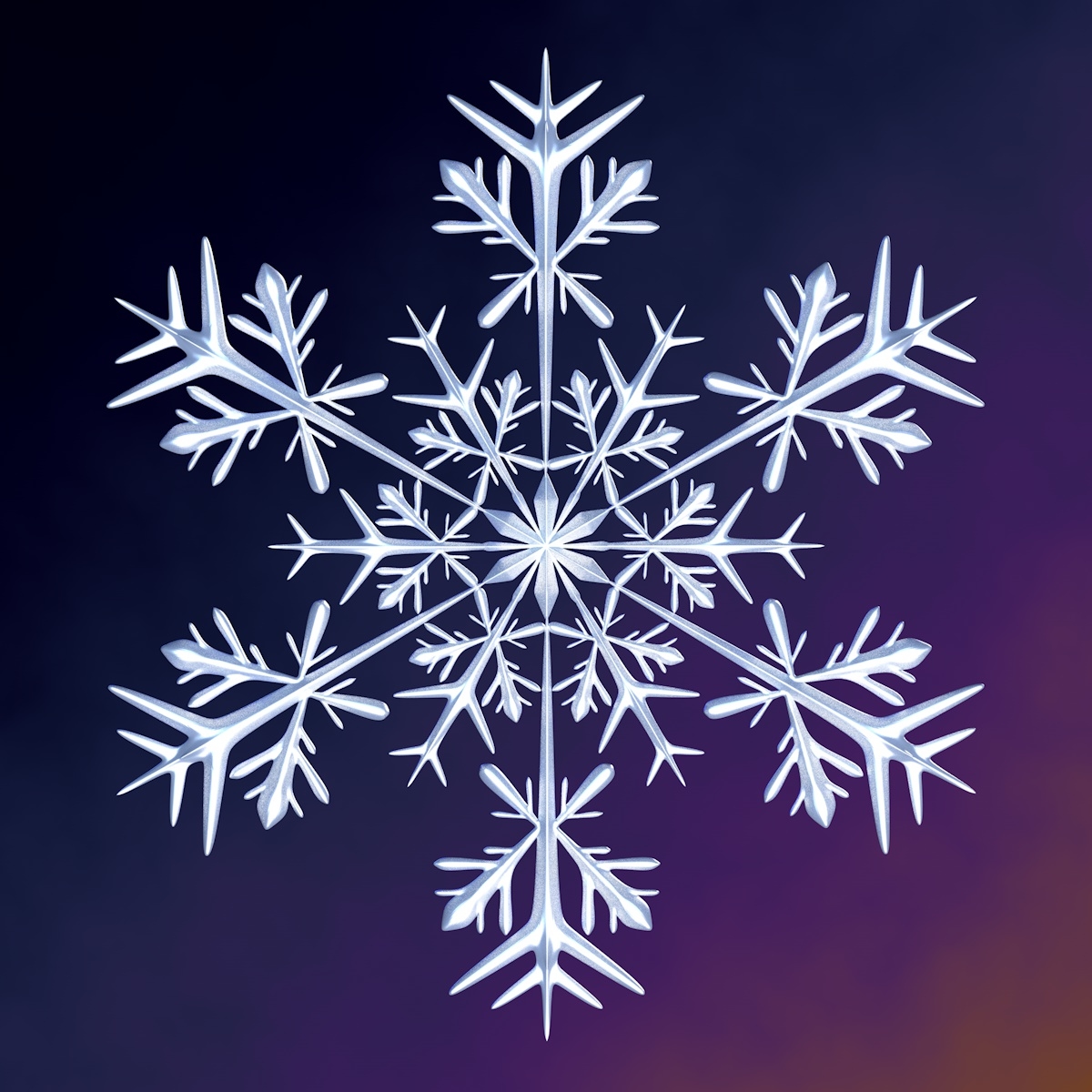 3d snow snowflake model
