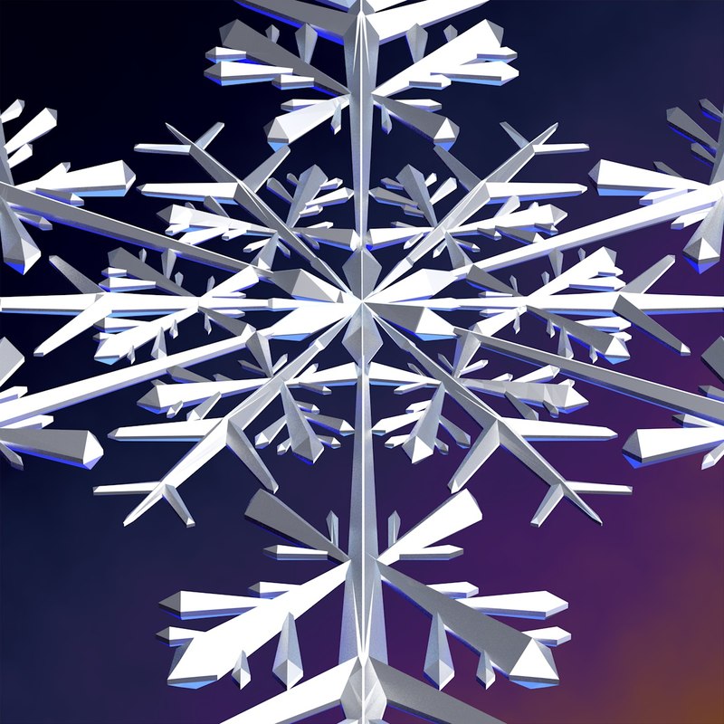 3d Snow Snowflake Model 3d-snow-snowflake-model
