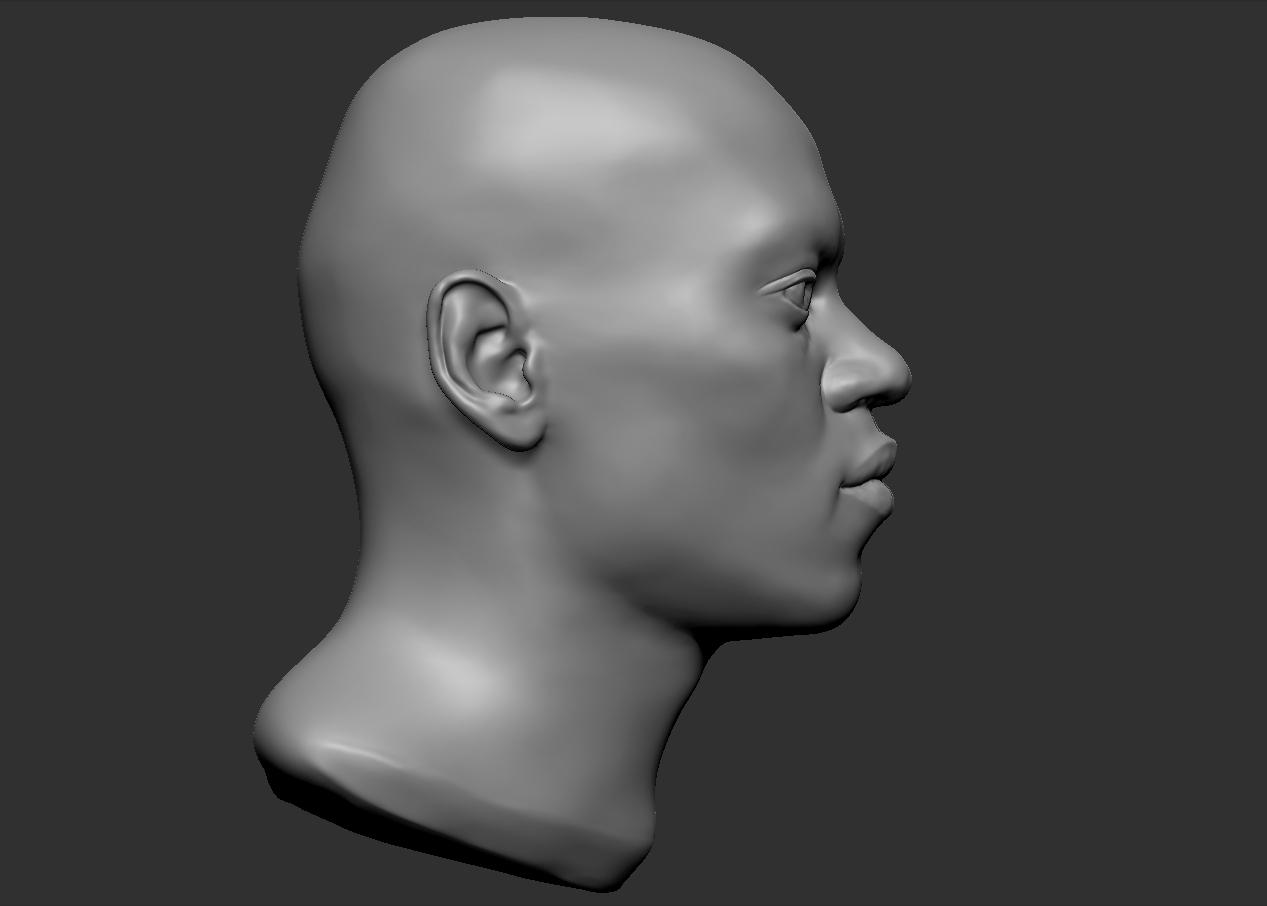 black man head 3d obj