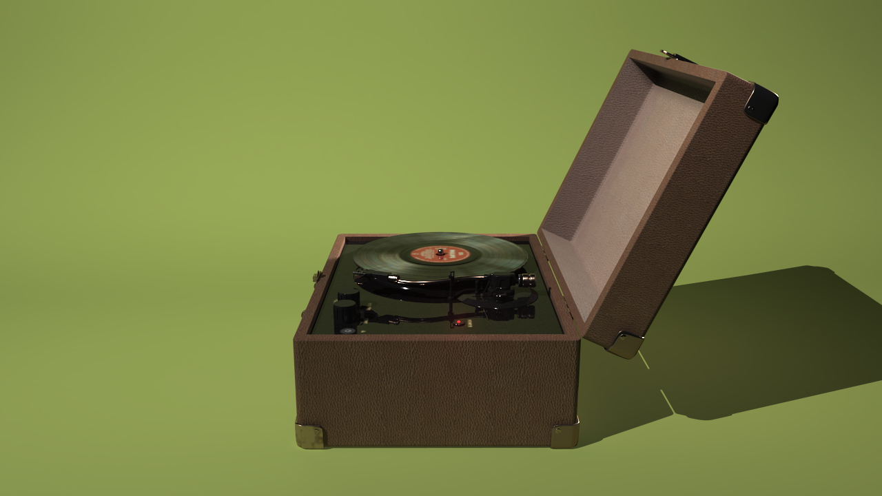 3d record player model