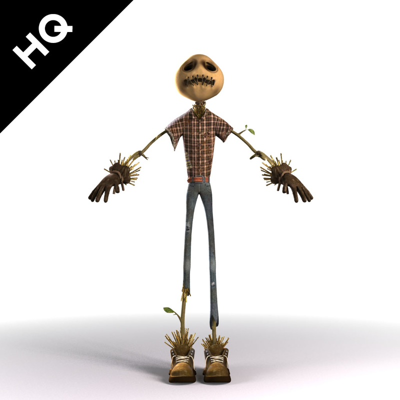 scarecrow crow scare 3d max