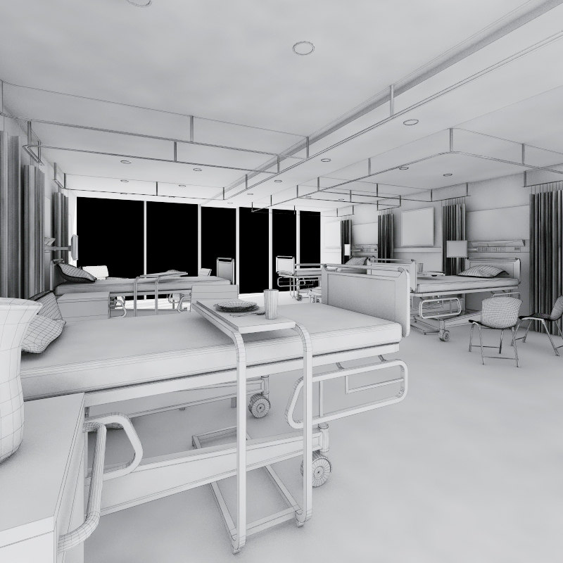 hospital ward 3d model