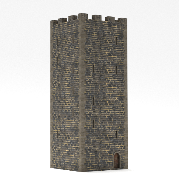 3d medieval stone tower