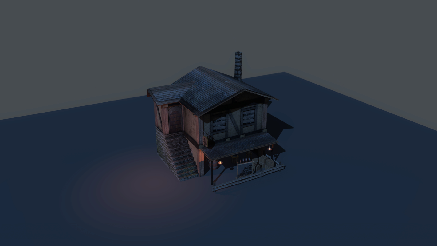 ready medieval blacksmith house building 3d obj