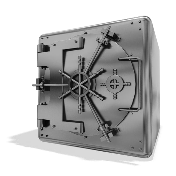 3d high-tech vault safe locking model