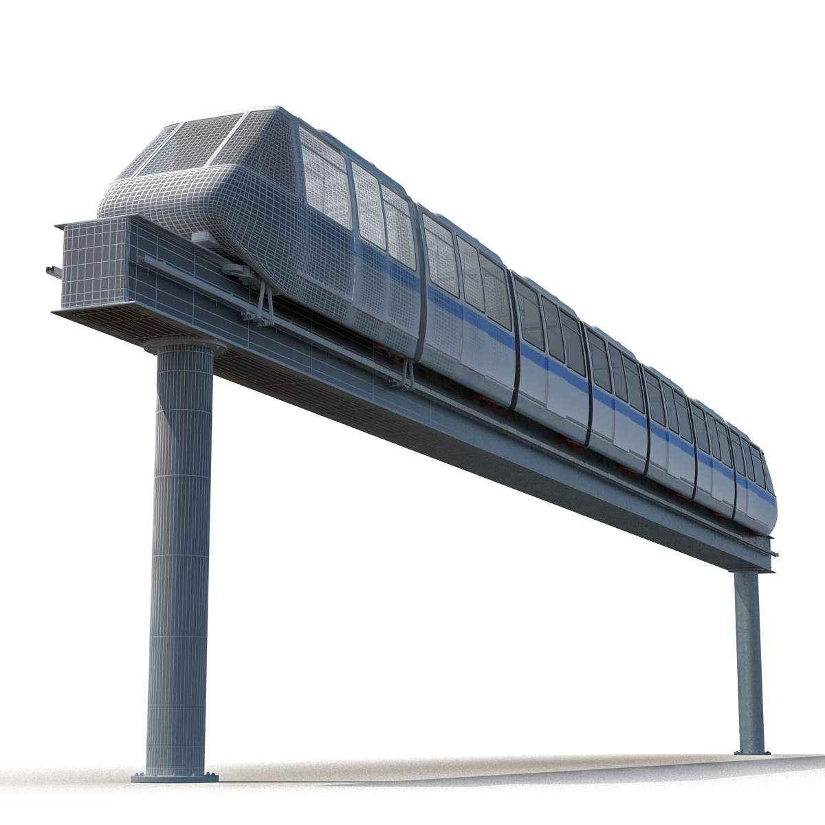 3d model of monorail rail