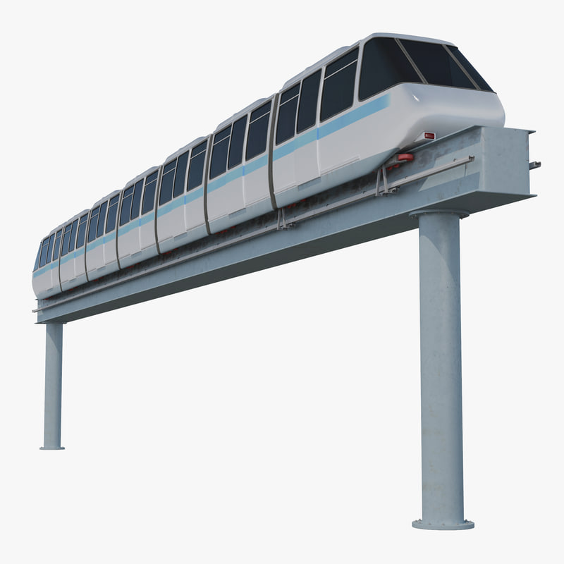 3d model of monorail rail