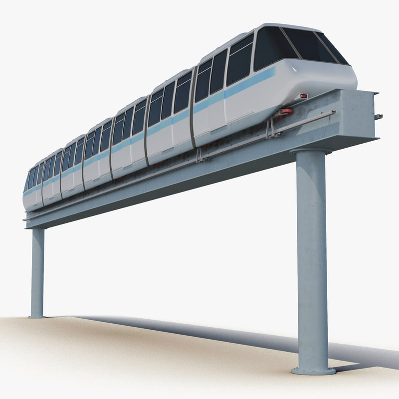 3d model of monorail rail