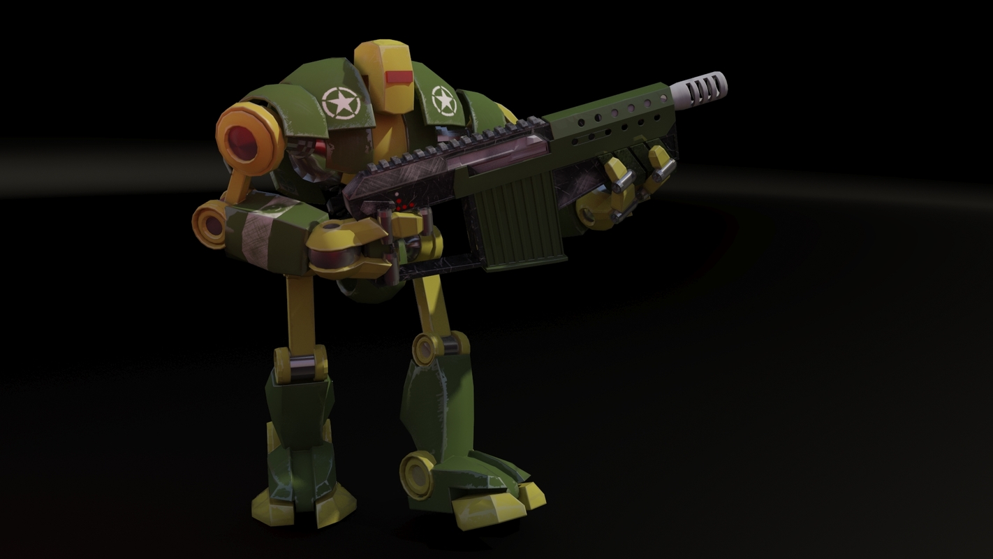 free robot rigged 3d model