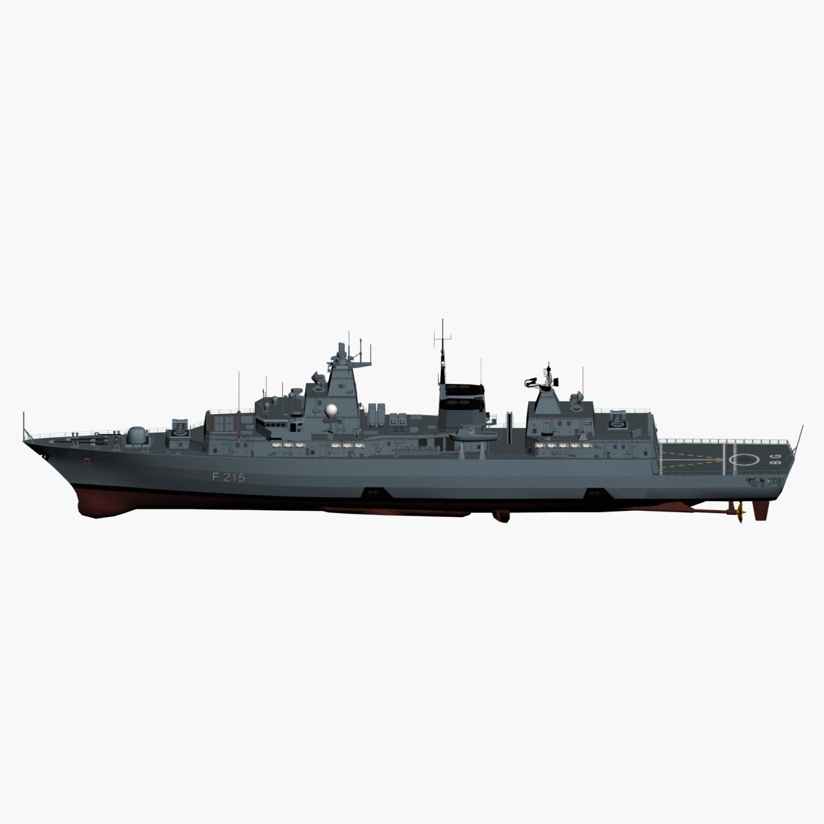 3d f123 brandenburg class frigate model