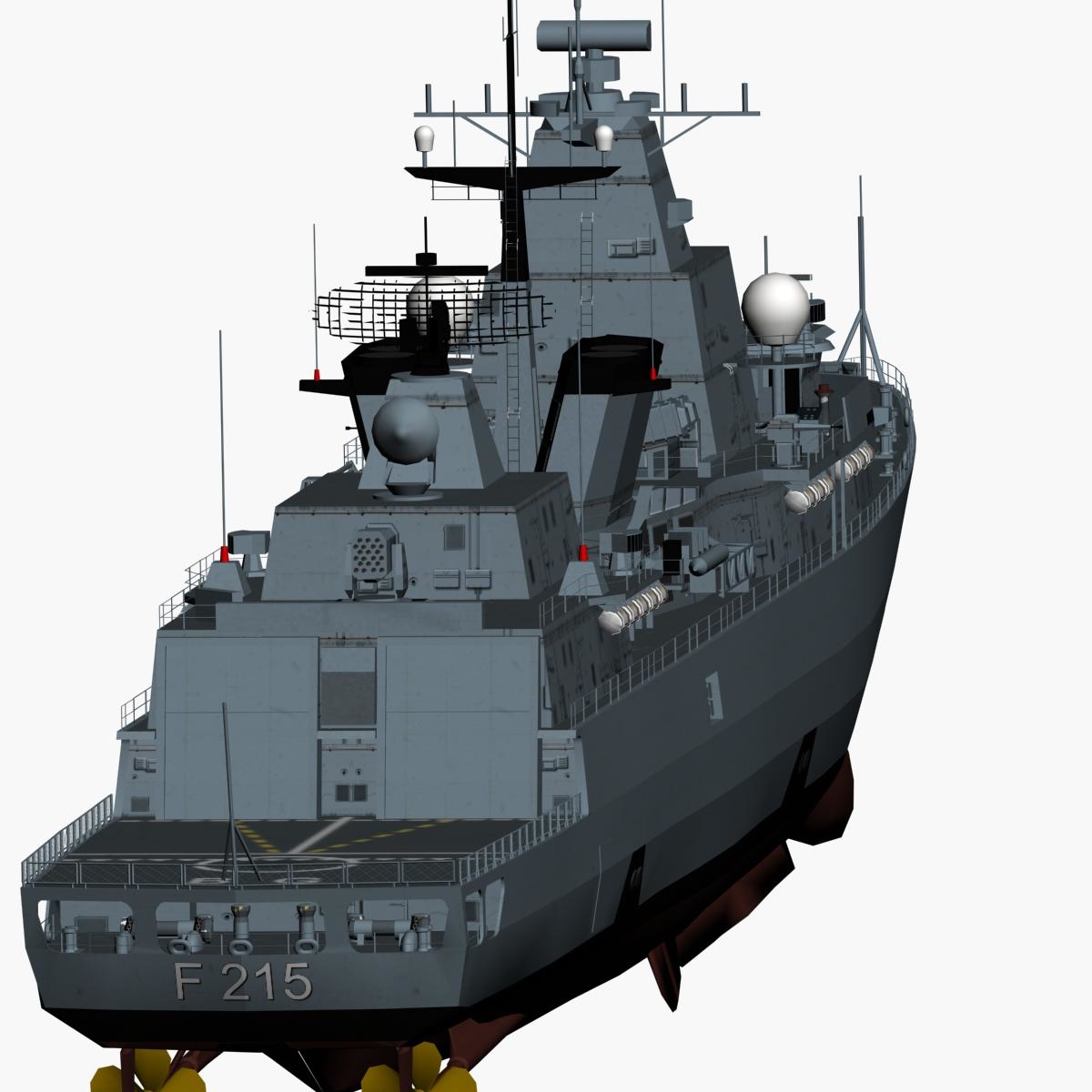 3d f123 brandenburg class frigate model