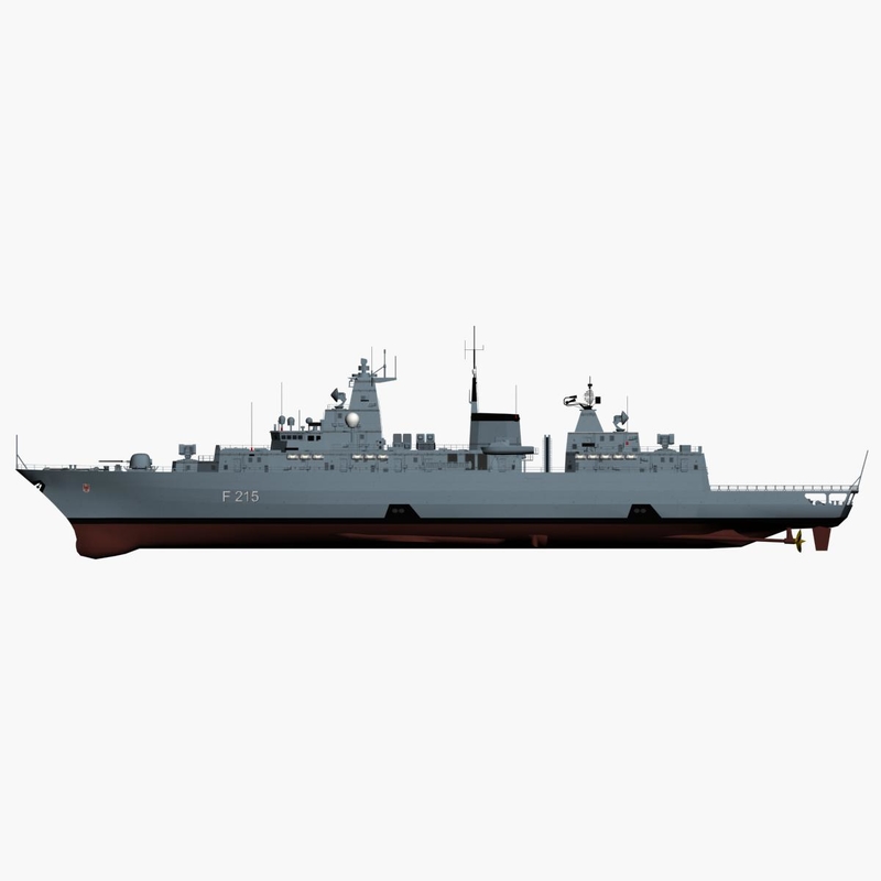 3d f123 brandenburg class frigate model