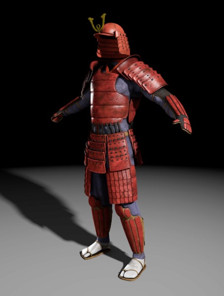 samurai armor 3d 3ds