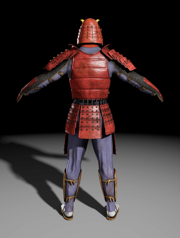 samurai armor 3d 3ds