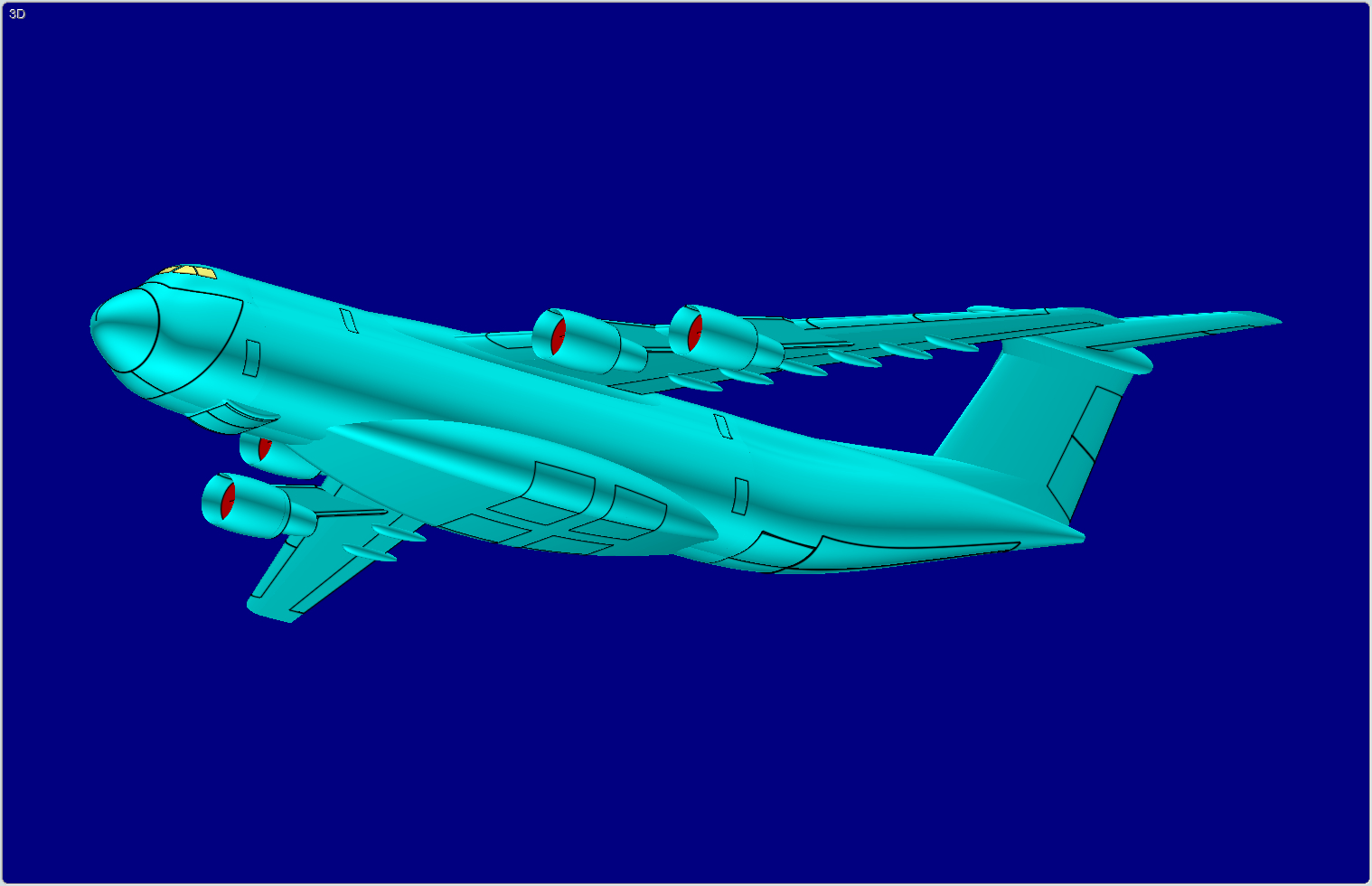 c-5b transport aircraft solid 3d model