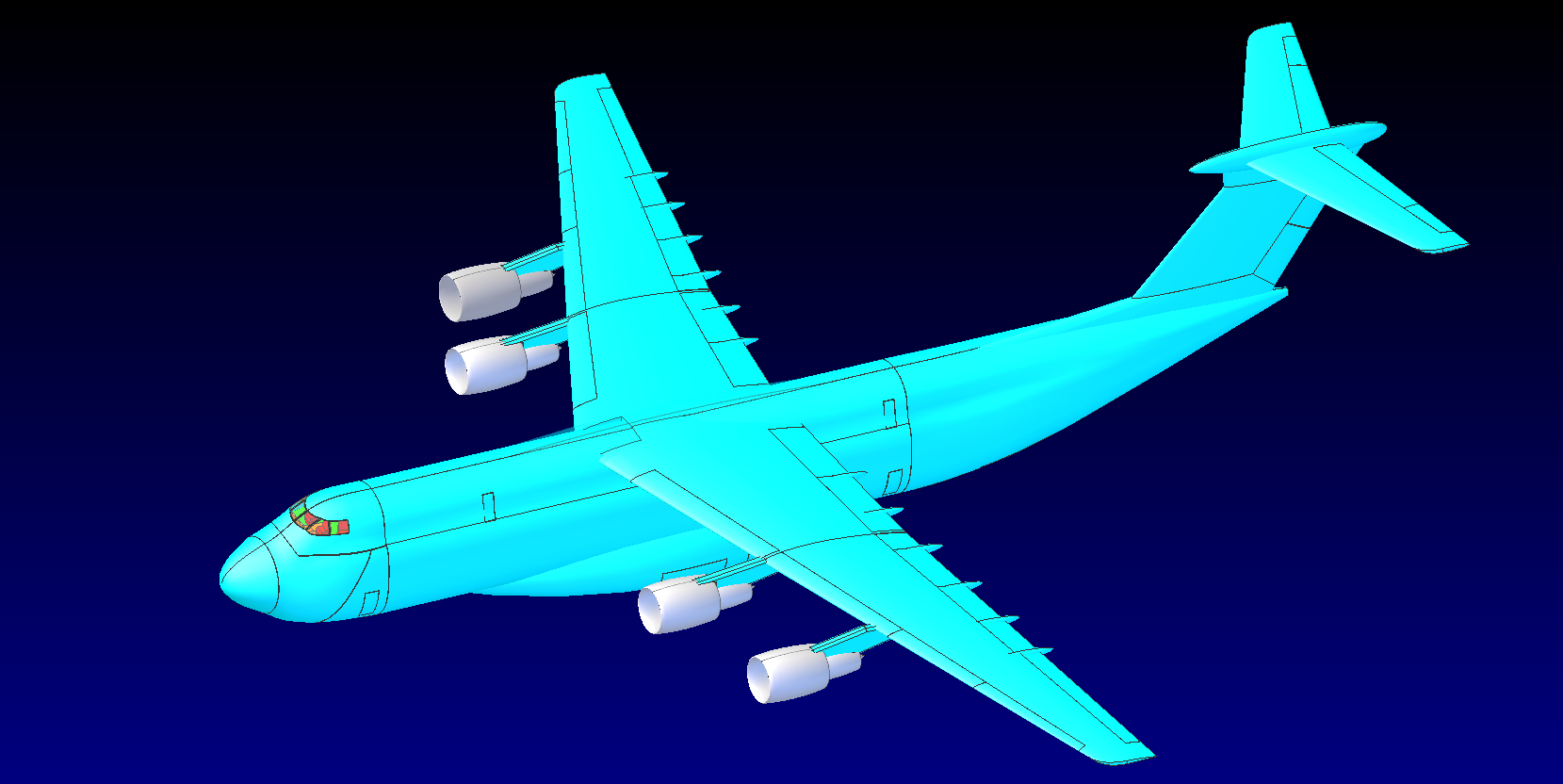 c-5b transport aircraft solid 3d model