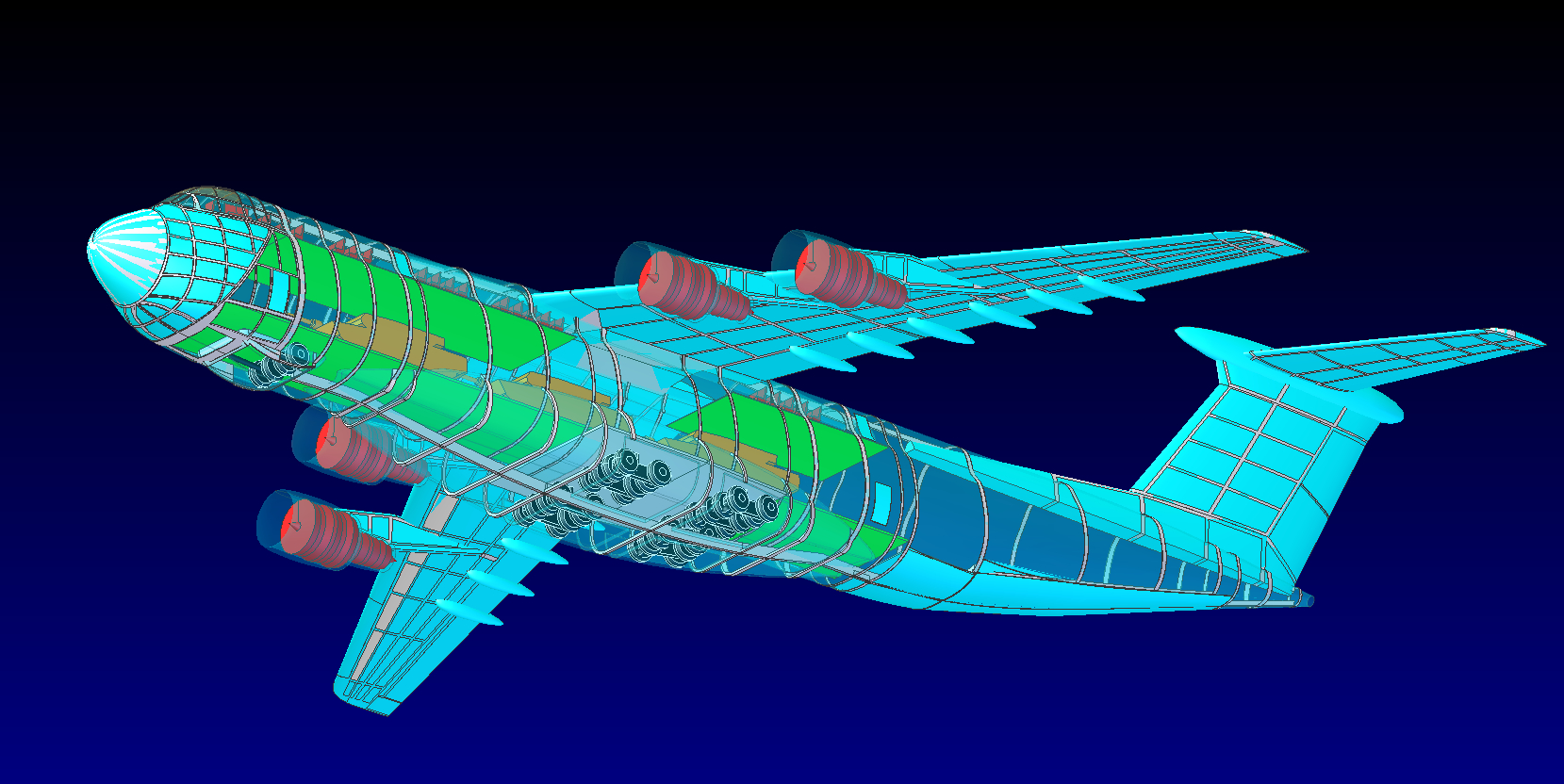 c-5b transport aircraft solid 3d model