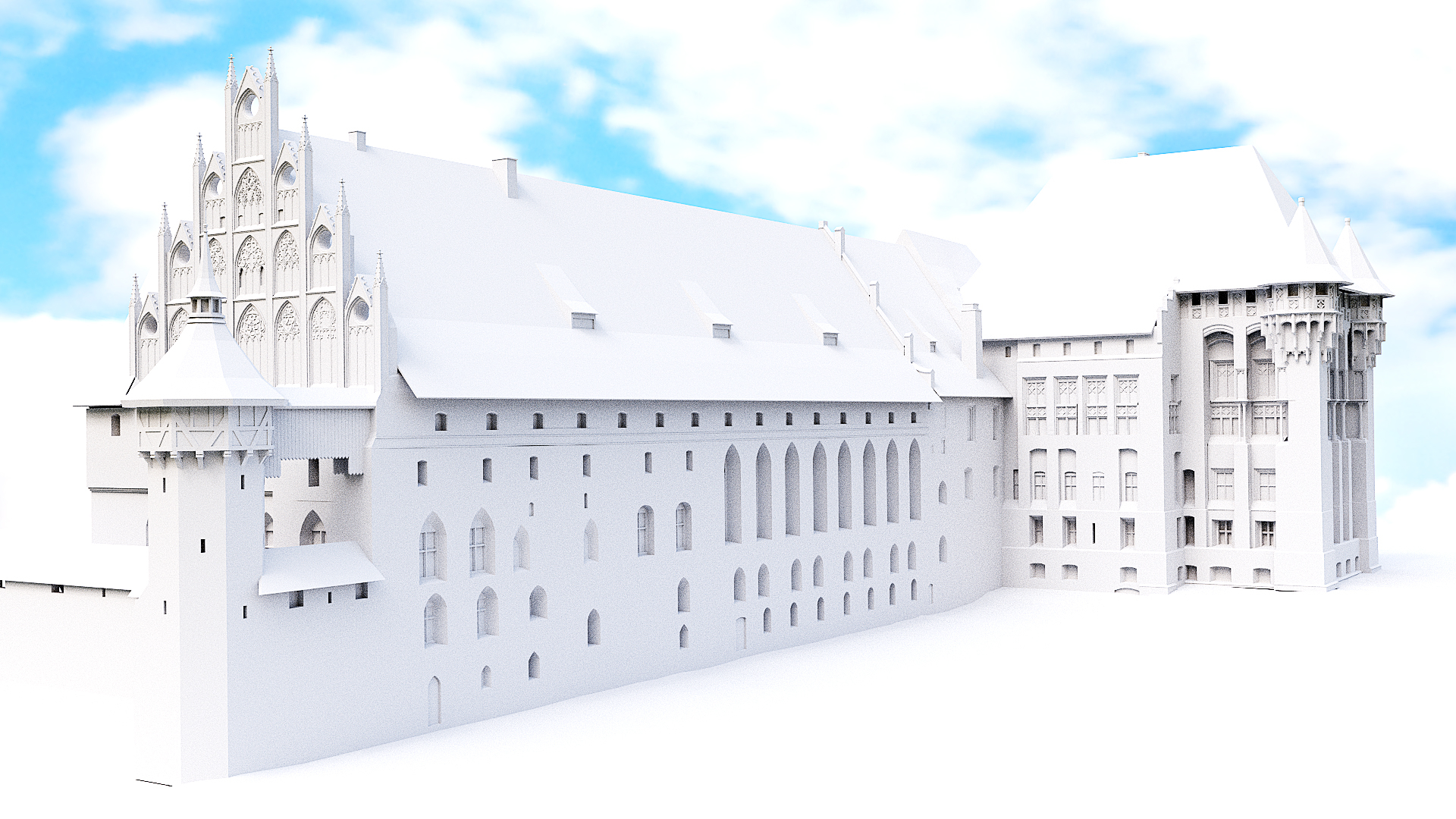 3ds max malbork castle - west