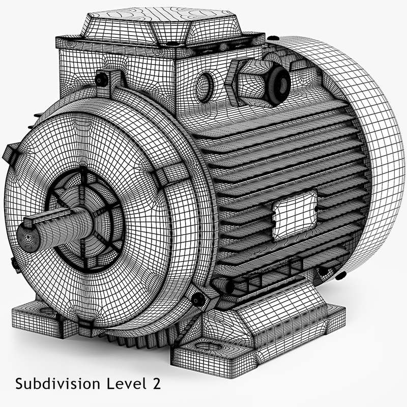 3d typical motor electric engineering model