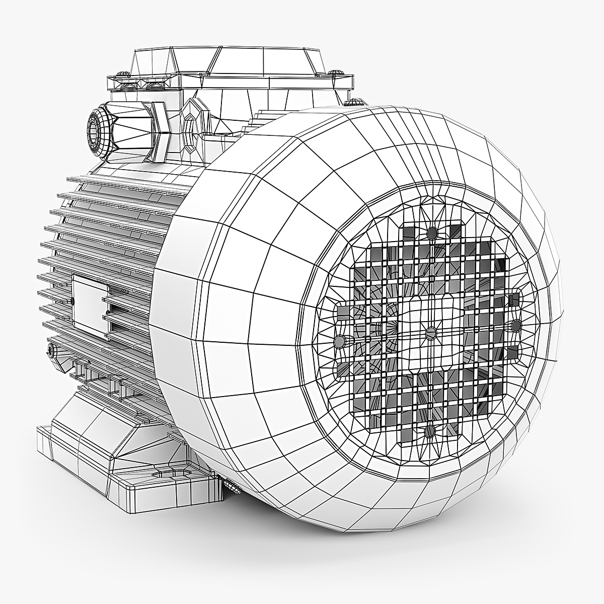 3d typical motor electric engineering model