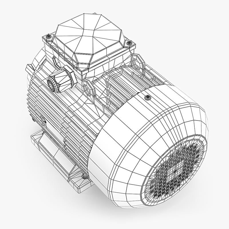 3d typical motor electric engineering model
