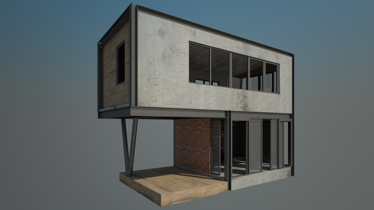 modelo 3d 4x10 m. casa de concreto - TurboSquid 885644