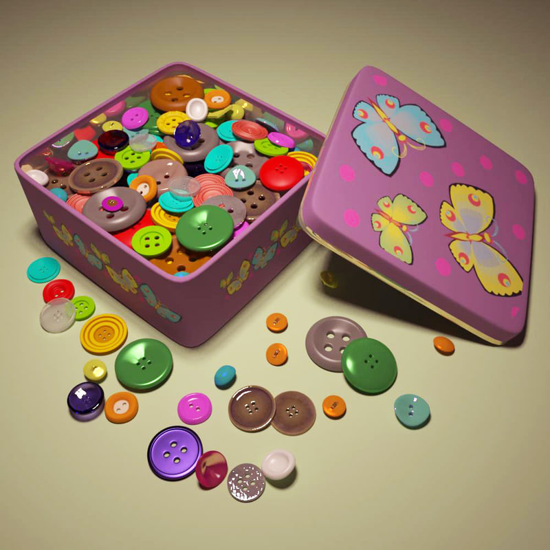 3d model box buttons