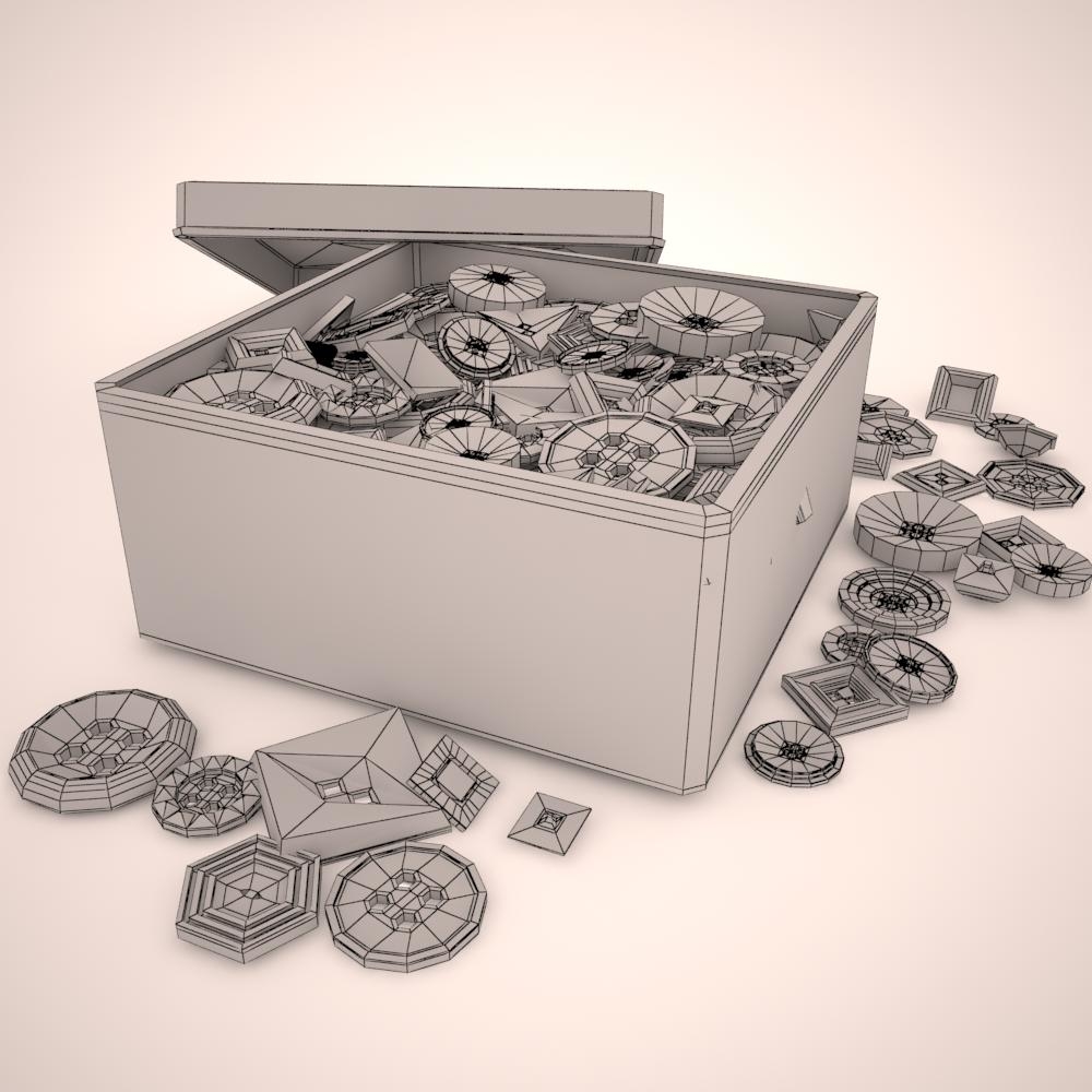 3d model box buttons