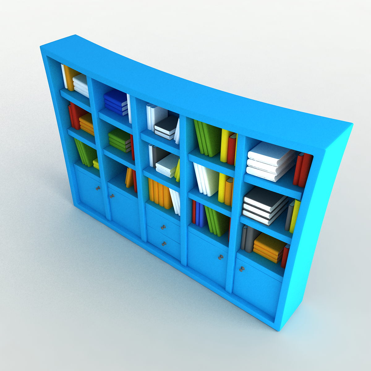cartoon bookshelf fbx