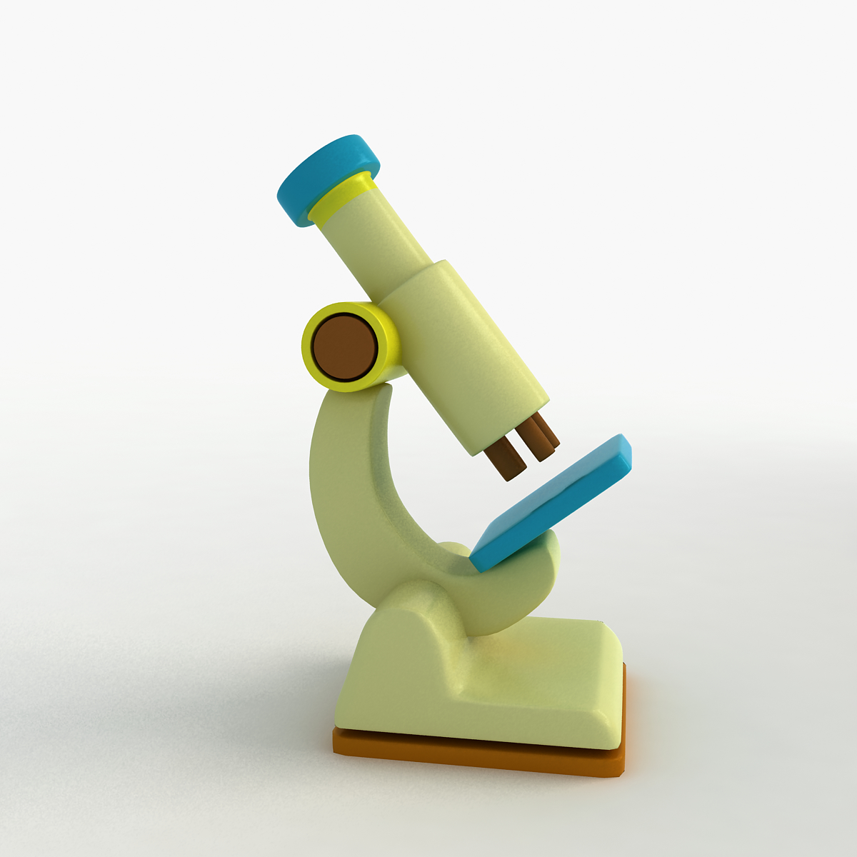 cartoon microscope 3d model