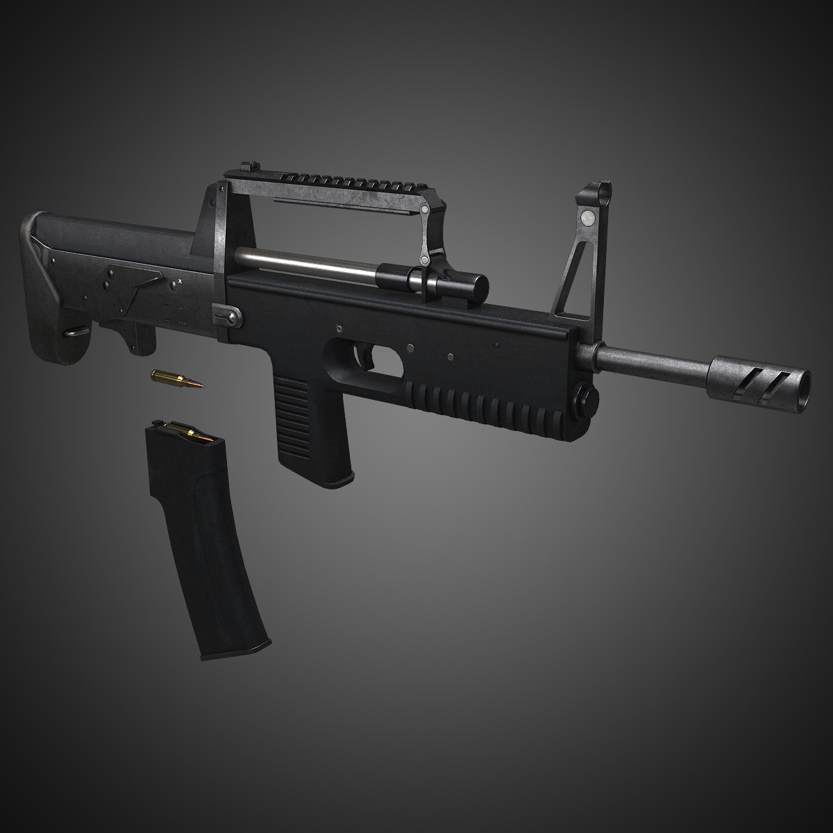 a-91 bullpup assault rifle 3d model