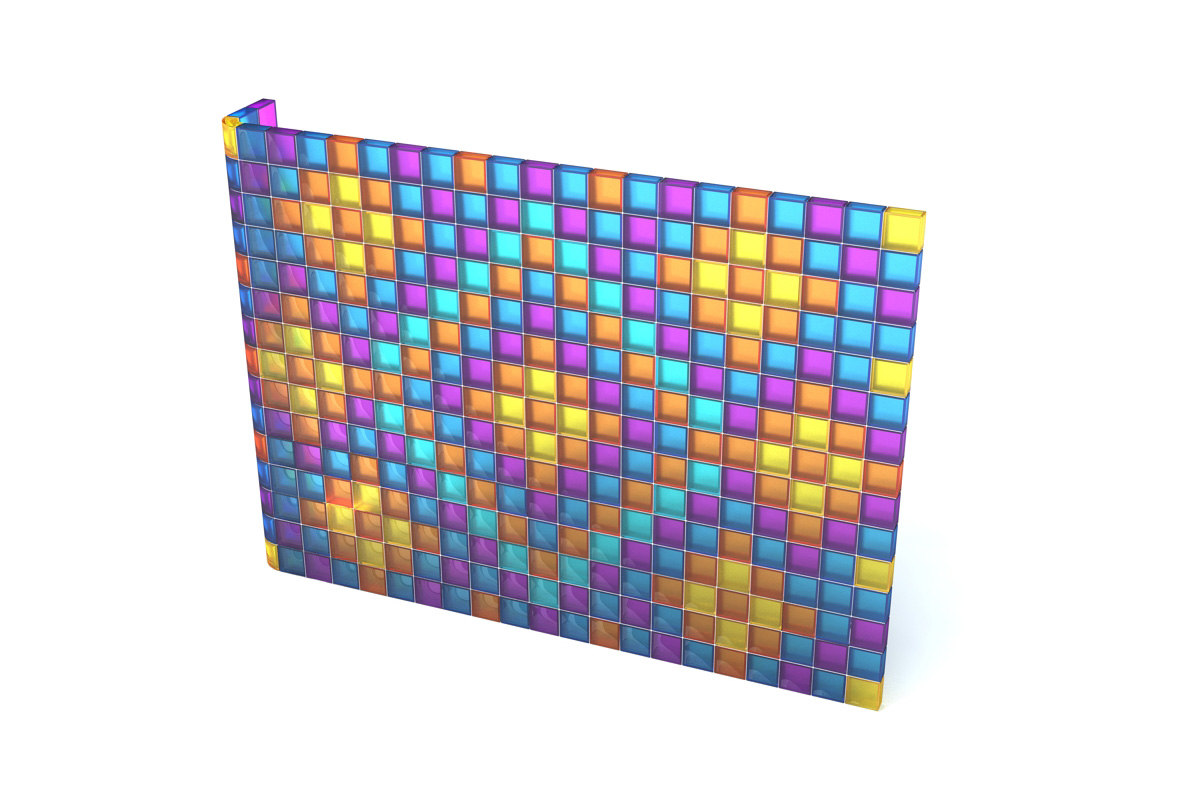 3d wall glass blocks model