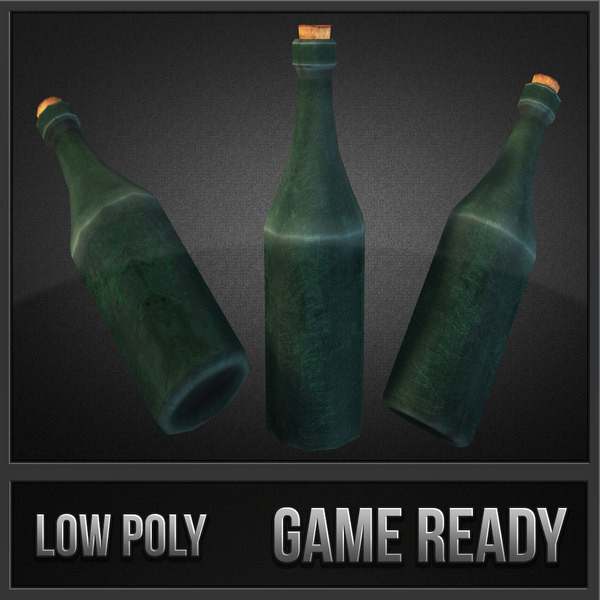 modelo 3d Botella Low Poly - TurboSquid 862522