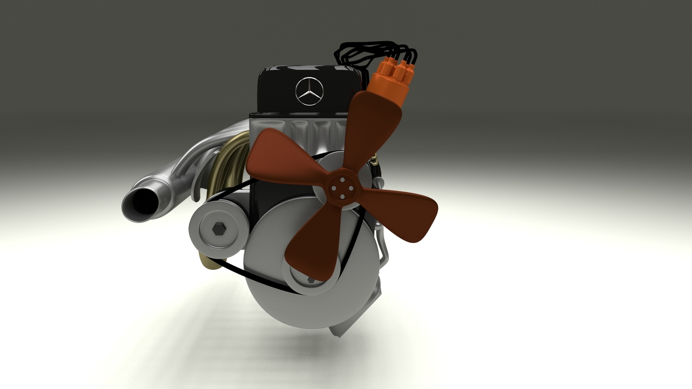 3d model mercedes 300sl engine