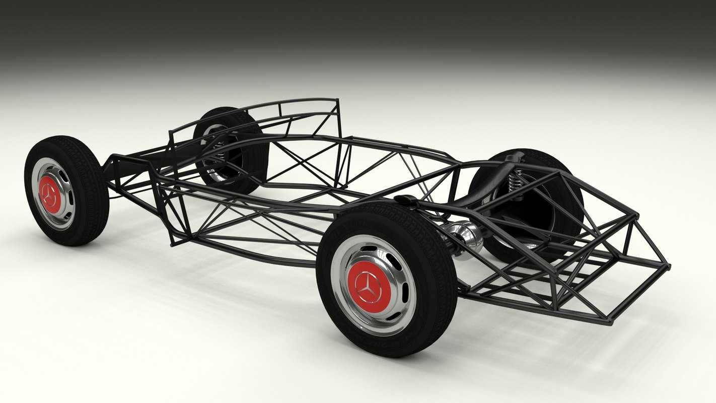 3d mercedes 300sl chassis