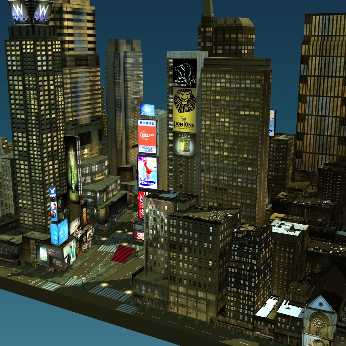 night new york city 3d model night new york city 3d model