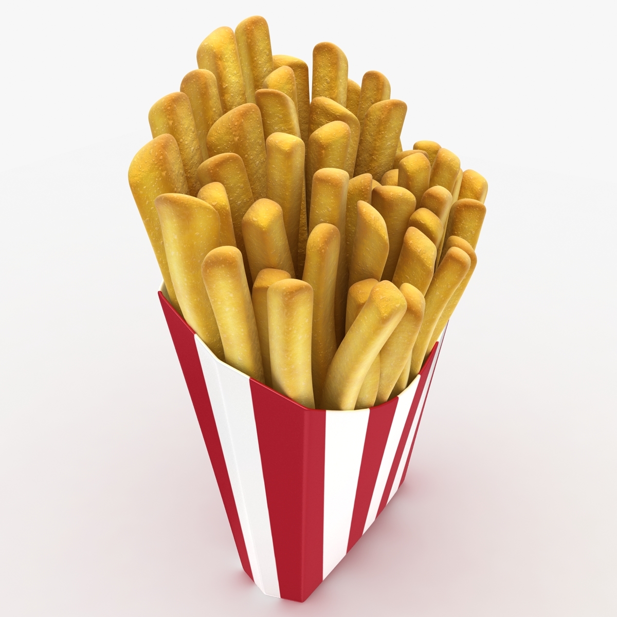 realistic french fries 3d model