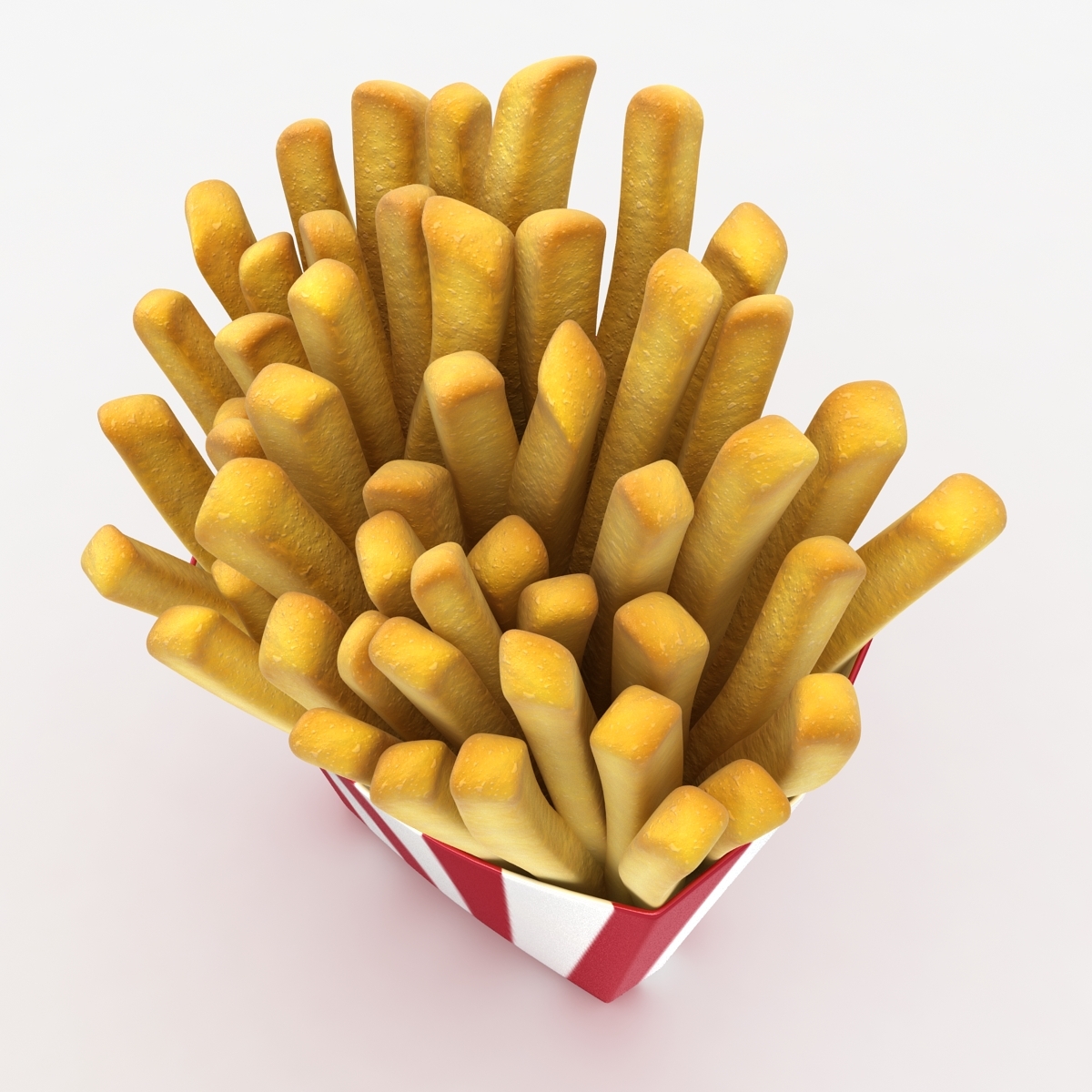 realistic french fries 3d model