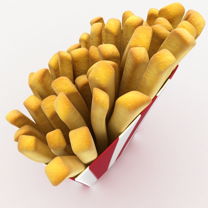 realistic french fries 3d model