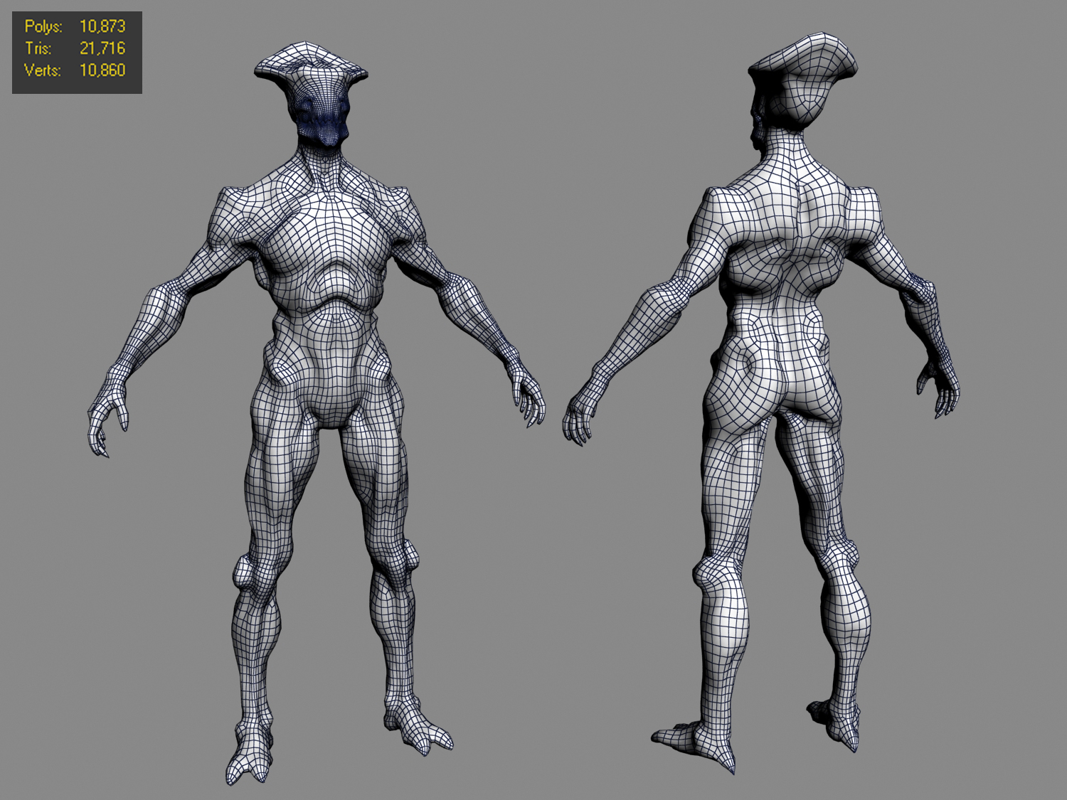 mutant humanoid human 3d max