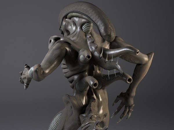 3d model rigged alien xenomorph