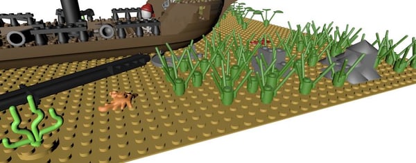 3d lego sunken pirate ship