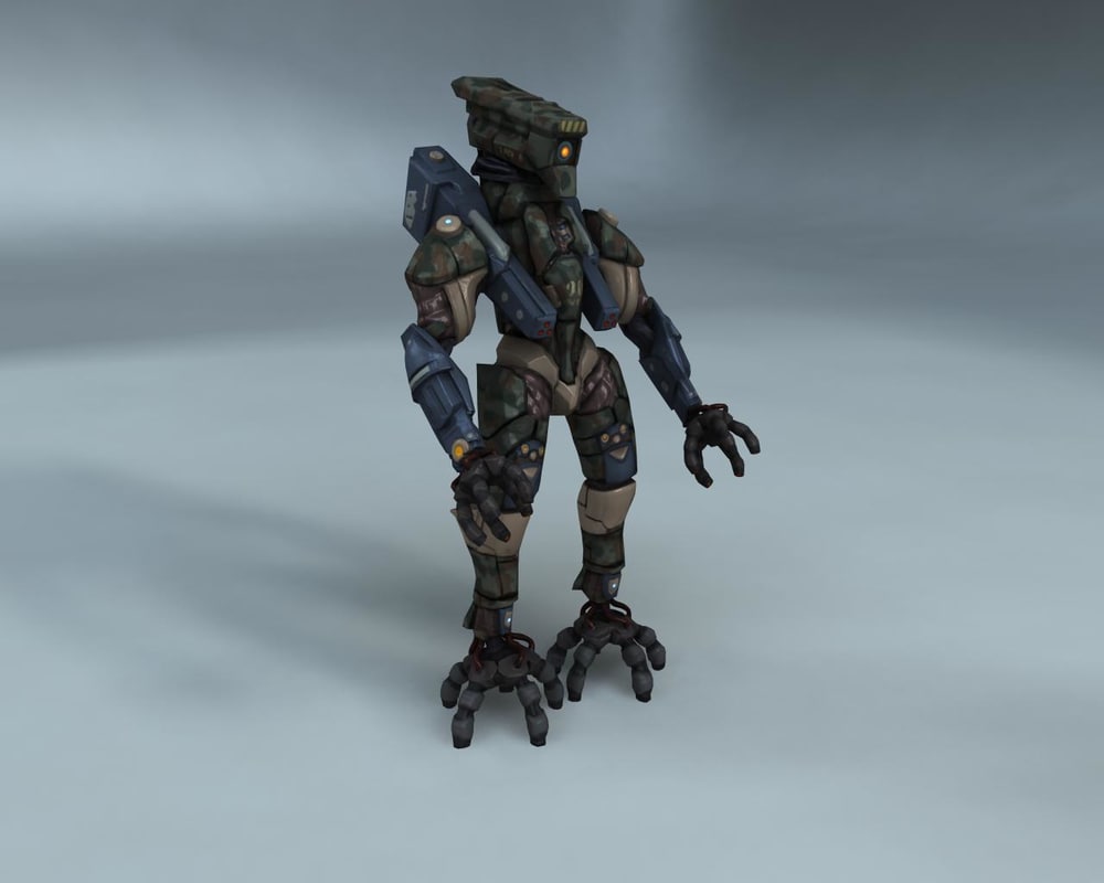 3d menacing mech model