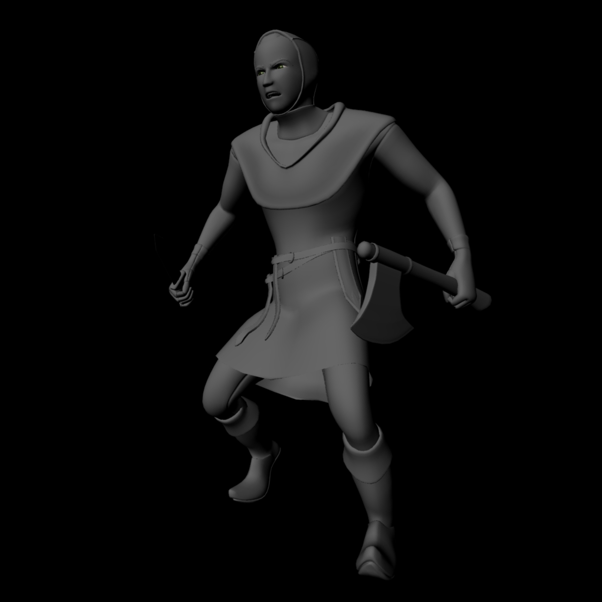 rigged medieval character 3d obj