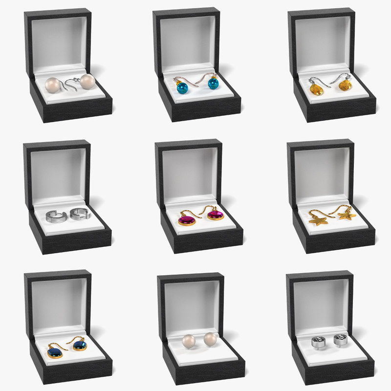 3d model earrings boxes