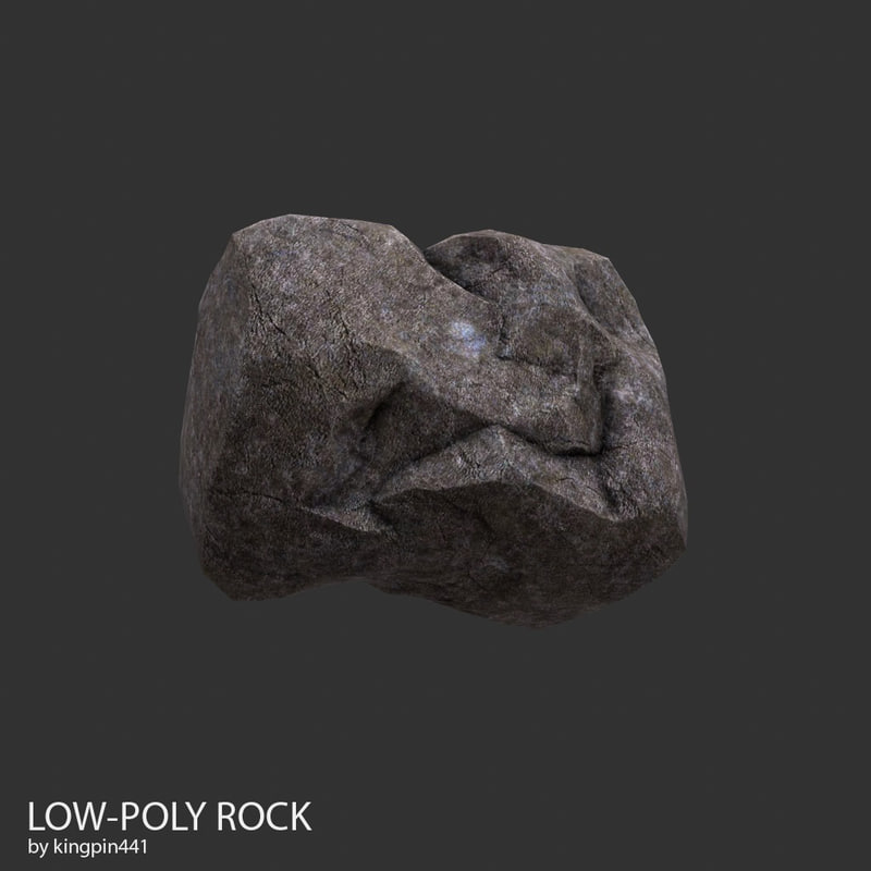 3d model low-poly rock